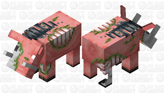 Standard Zoglin Texture in 2x Resolution - Base Minecraft Mob Skin