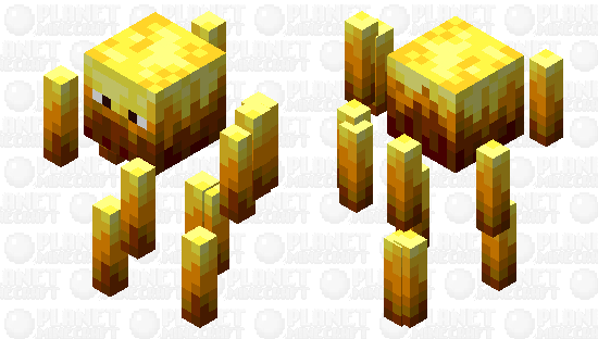 Standard Blaze Texture at 2x Resolution - Base Minecraft Mob Skin