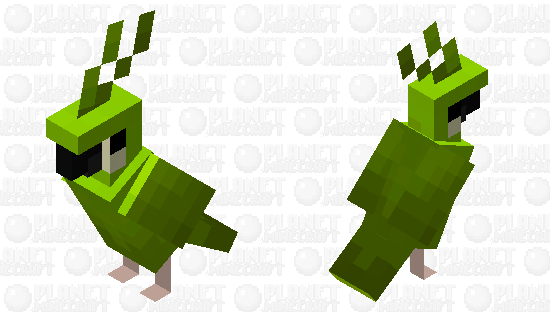 Standard Green Parrot in 2x Resolution - Base Minecraft Mob Skin