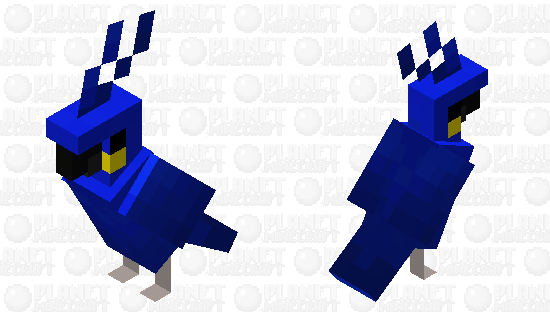 Standard Blue Parrot in 2x Resolution - Base Minecraft Mob Skin