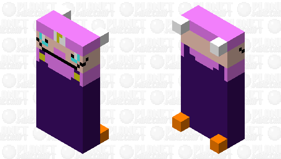 Waluigi (Femboy) Pink Bed Minecraft Mob Skin