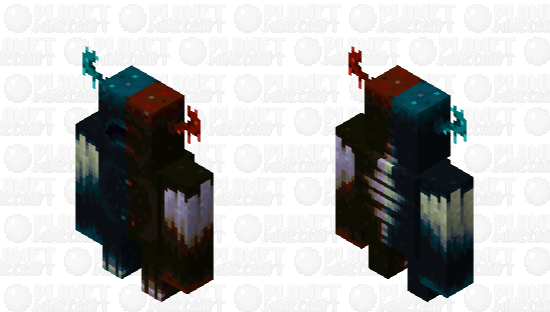 Half inverted warden Minecraft Mob Skin