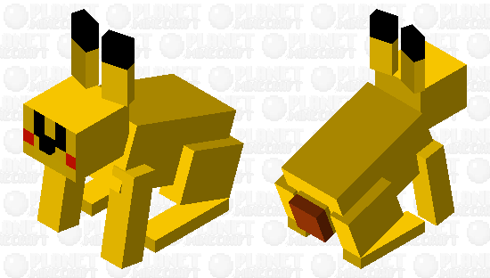 Pikachu Rabbit (The tail is brown because the start of Pikachu's tail ...