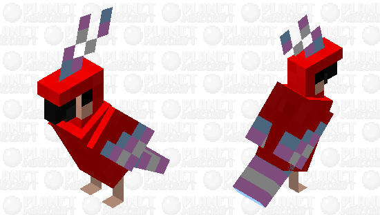 Trans Flag Parrot Minecraft Mob Skin