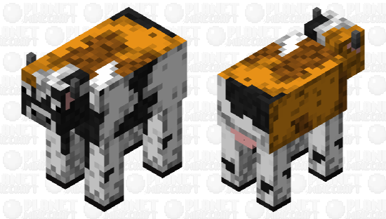 Brown and White Cow Minecraft Mob Skin