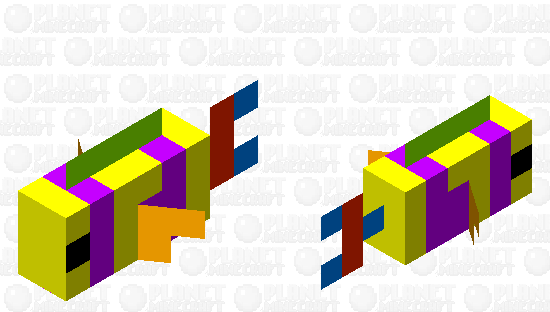 Rainbow Fish Minecraft Mob Skin