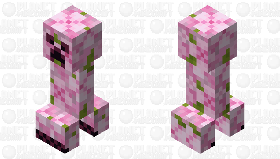 Cherry Blossom Creeper Minecraft Mob Skin