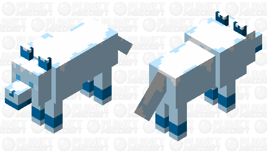 Ice Blizzerd Wolf Minecraft Mob Skin