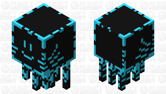 Neon Light Blue Ghast Minecraft Mob Skin