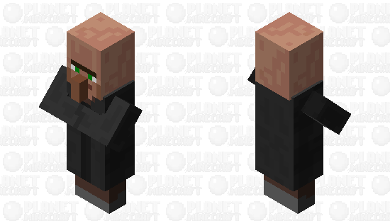 Black Robe Villager Minecraft Mob Skin