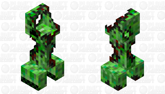 Half-exploded creeper Minecraft Mob Skin