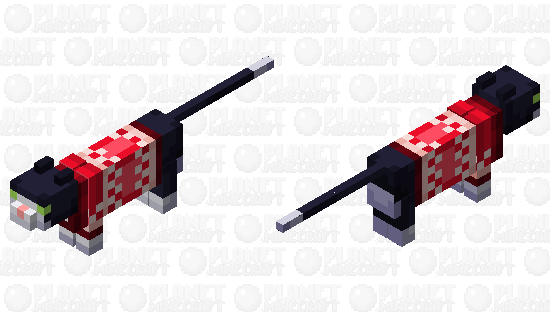 Christmas Sweater Tuxedo Cat Minecraft Mob Skin
