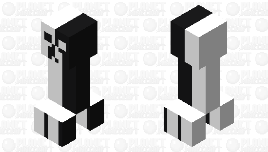 Black and white creeper Minecraft Mob Skin