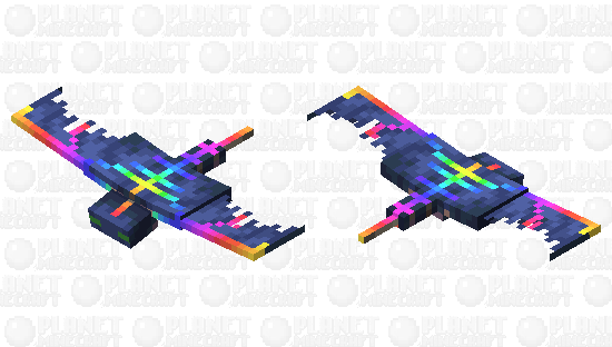 Rainbow Accented Phantom Minecraft Mob Skin