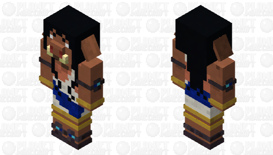 The Blue Goddess Piglin Avatar (Piglin Boss Skin) Minecraft Mob Skin