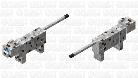 Snow leopard with blue eyes Minecraft Mob Skin
