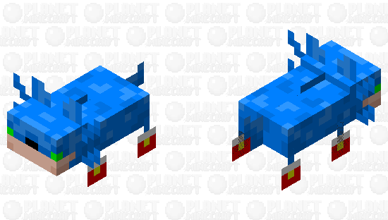 Sonic the Axolotl (Axolotl mob skin). IDMV 6th Skin Minecraft Mob Skin