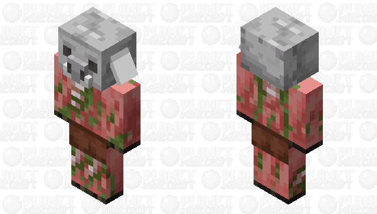 Beta Zombified Piglin full skull 1.15 Minecraft Mob Skin