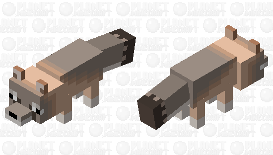 Gray Fox Nature Minecraft Mob Skin