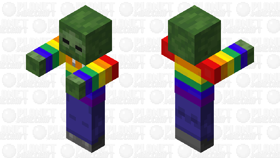 Zombie with "Pride" flag hoodie Minecraft Mob Skin