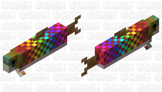 Rainbow Accented Salmon Minecraft Mob Skin