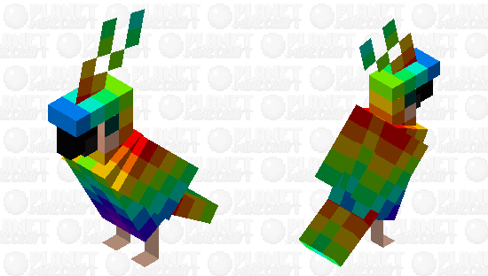 Rainbow parrot Minecraft Mob Skin