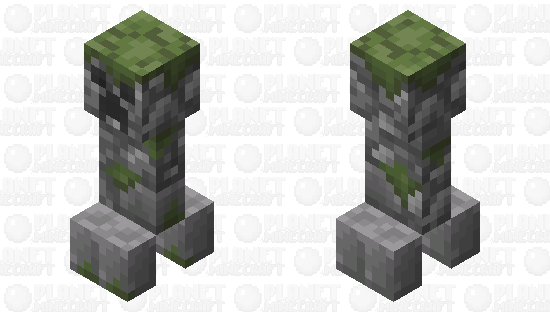 Mossy Creeper Statue Minecraft Mob Skin
