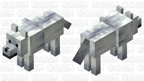 Snowy Wolf Minecraft Mob Skin