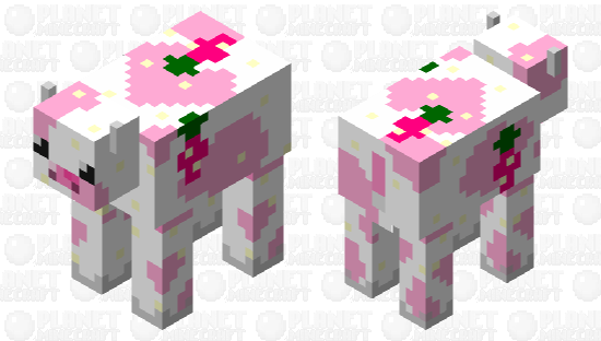 STRAWBERRY COW Minecraft Mob Skin