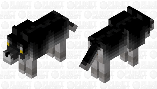black realistic wolf Minecraft Mob Skin