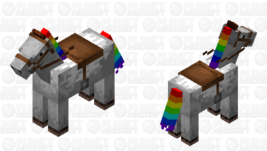 Sunshine Rainbow White Pony 阳光彩虹小白马 Minecraft Mob Skin