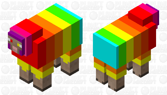 Rainbow Sheep Minecraft Mob Skin