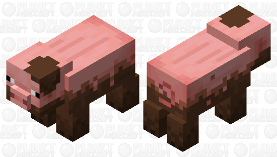 Pig muddy Minecraft Mob Skin