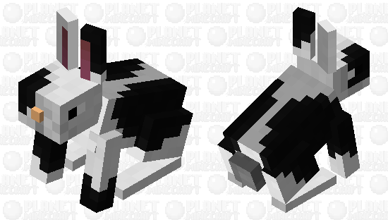 black white bunny Minecraft Mob Skin