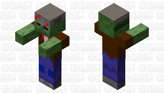 plants vs zombies bucket head zombie Minecraft Mob Skin
