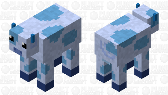 Blueberry Fluffy Cute Cow Minecraft Mob Skin