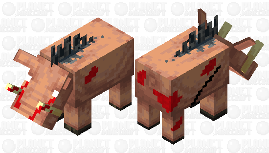 Bloody Hoglin. Minecraft Mob Skin