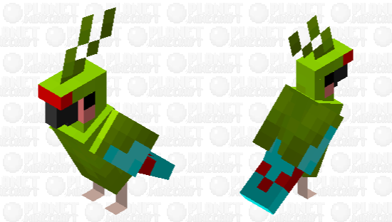 Great Green Macaw Minecraft Mob Skin