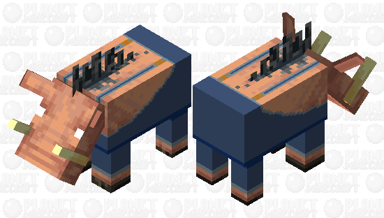 Hoglin, with Overalls? Minecraft Mob Skin