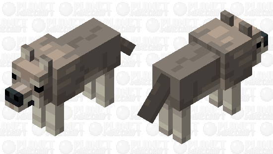 Grey Wolf Minecraft Mob Skin