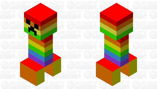 Rainbow creeper Minecraft Mob Skin