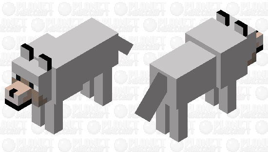 Simple Wolf Minecraft Mob Skin