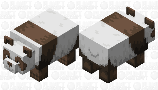 Lazy Brown Panda Minecraft Mob Skin