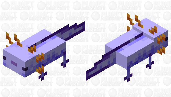 Blue Axolotl Minecraft Mob Skin