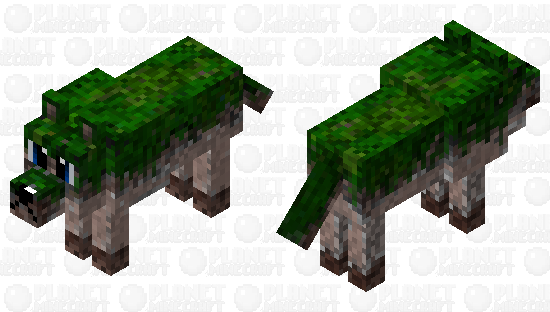 Grassy Wolf Minecraft Mob Skin
