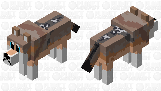 Simpler Colored Red Wolf Minecraft Mob Skin