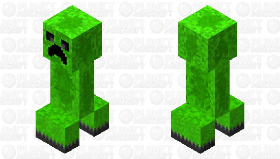 Cartoon Creeper Minecraft Mob Skin