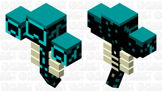 Three headed warden Minecraft Mob Skin