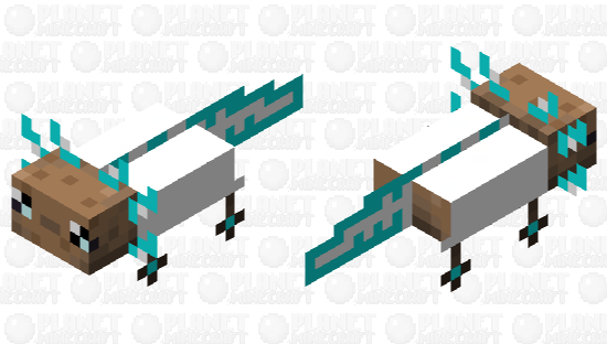 Icy Wind Axolotl Minecraft Mob Skin