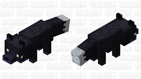 Black Fox Minecraft Mob Skin
